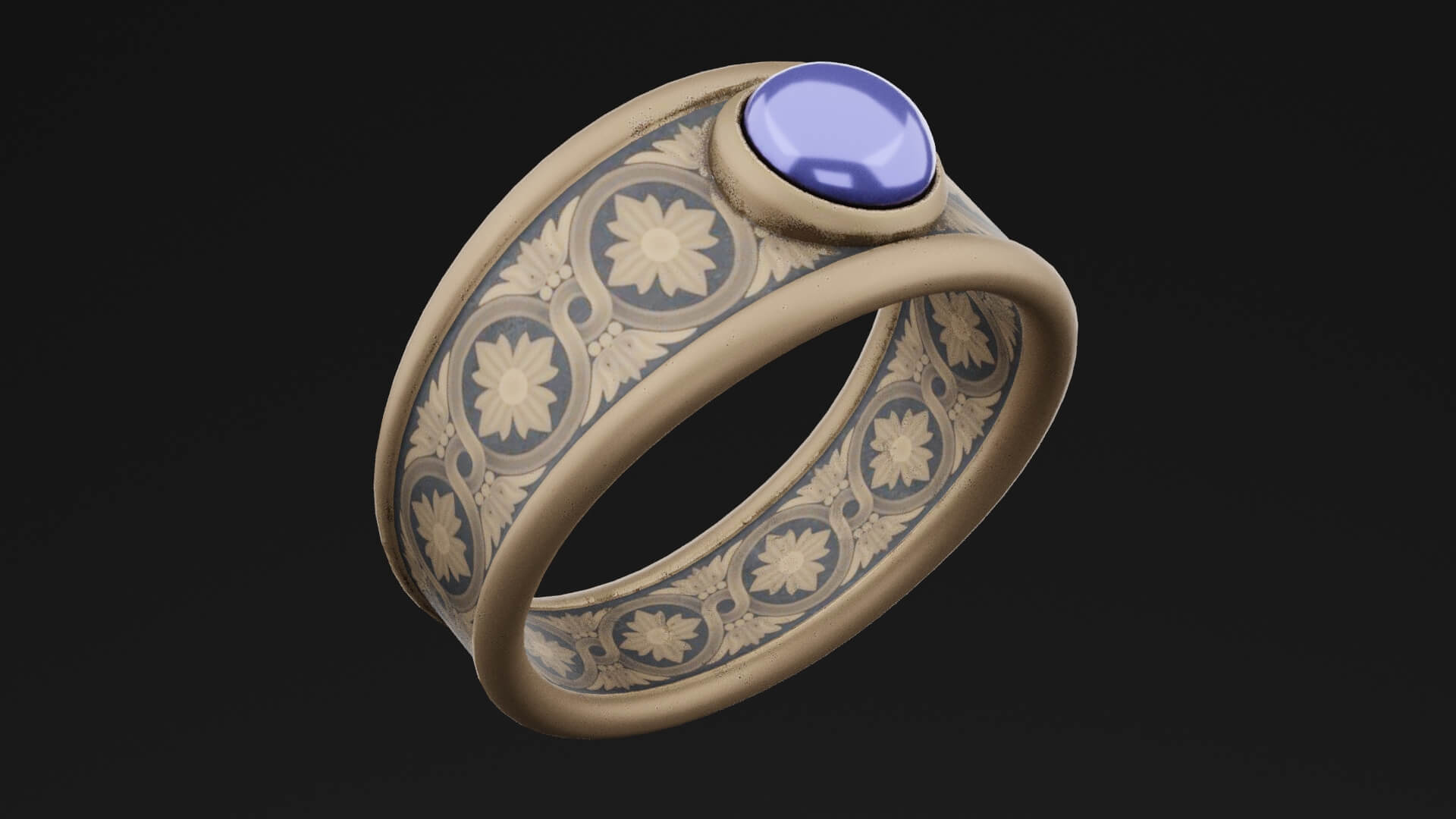 Blue Diamond Ring - 3D Model by thedazking