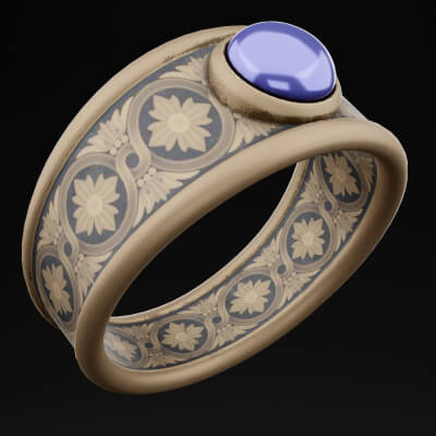 Blue Diamond Ring - Free 3D Model by thedazking