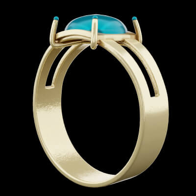 Blue Pendant Ring - 3D Model by thedazking