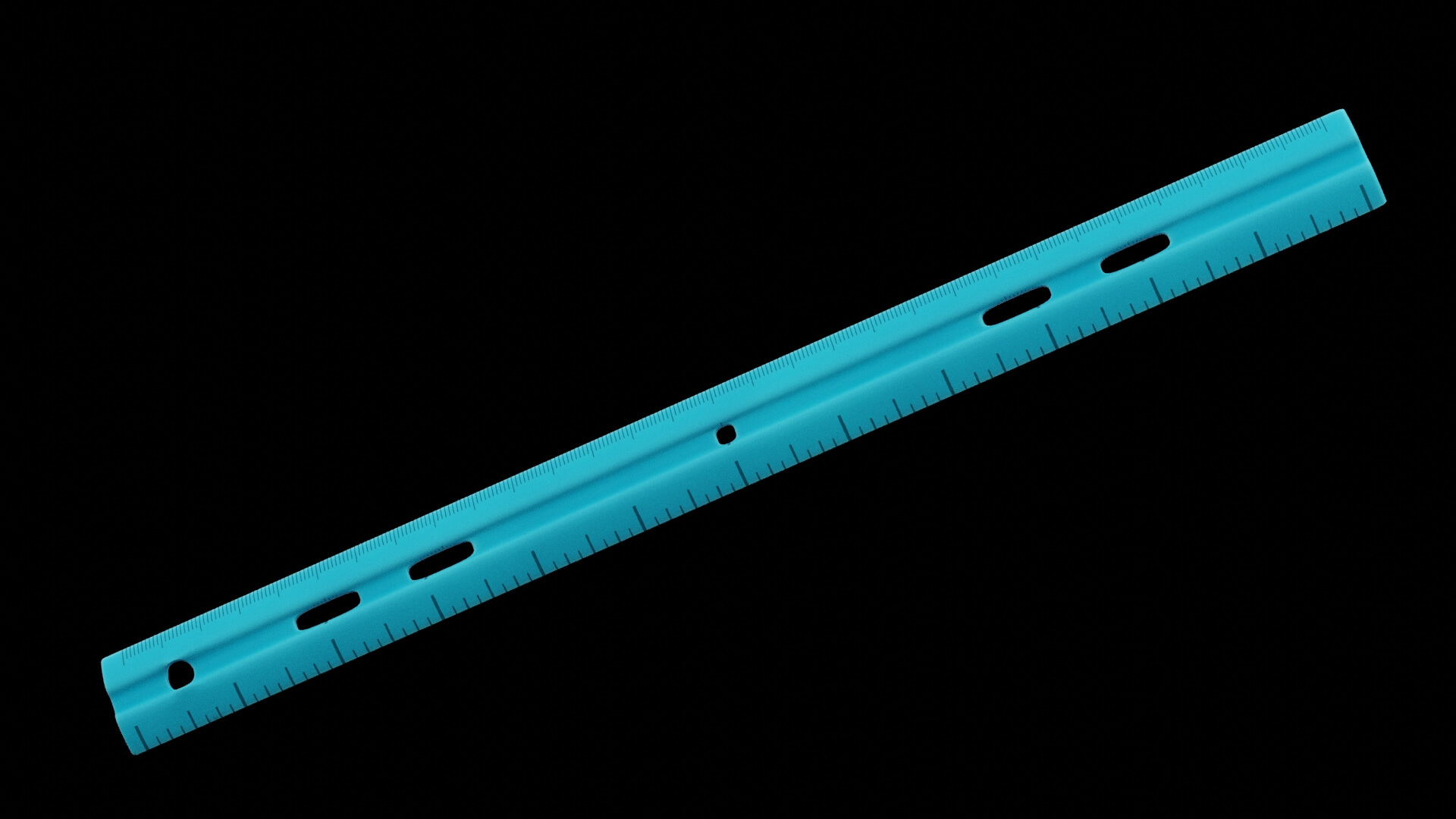 Blue Plastic Ruler - 3D Model by thedazking