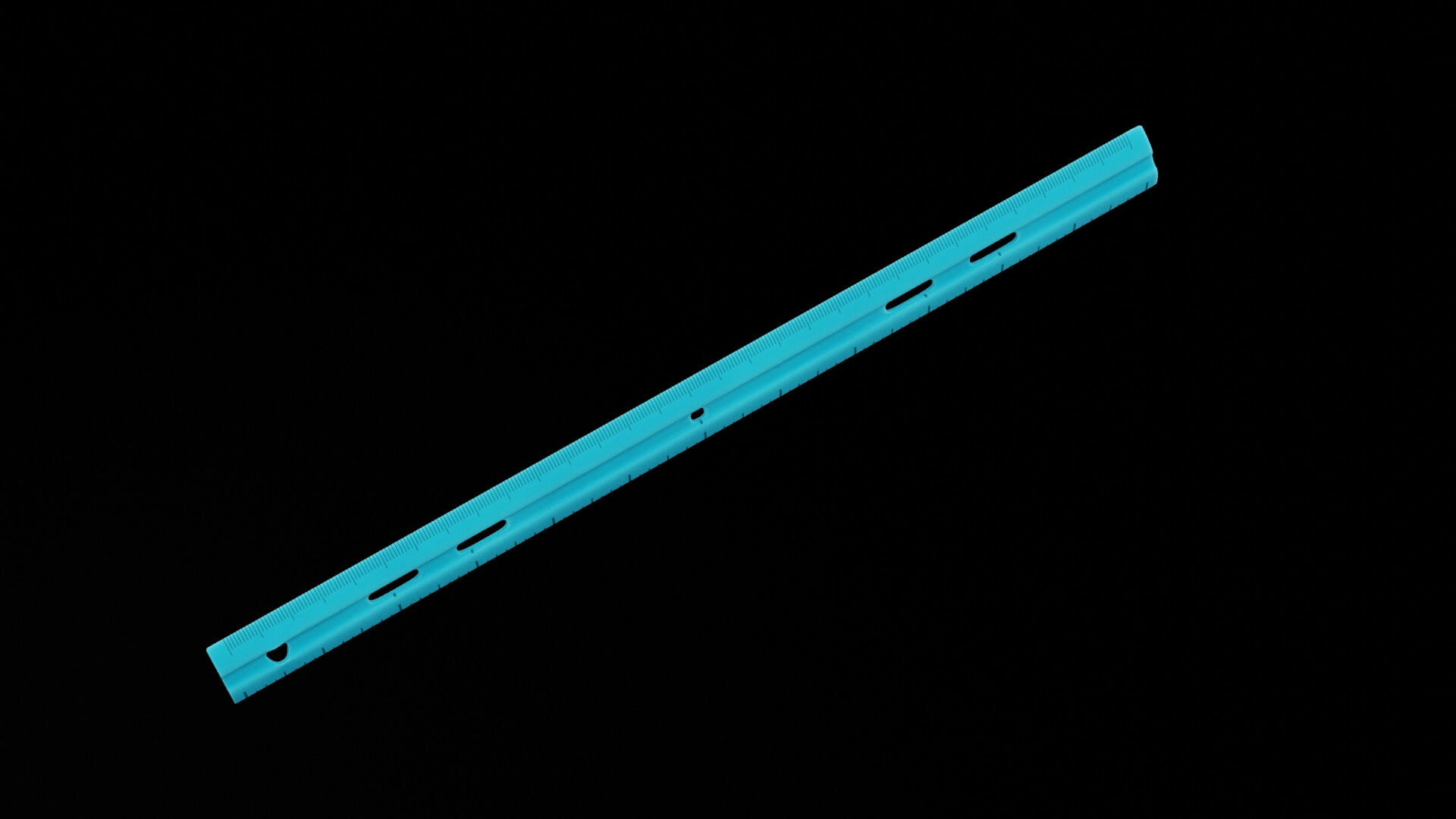 Blue Plastic Ruler - 3D Model by thedazking