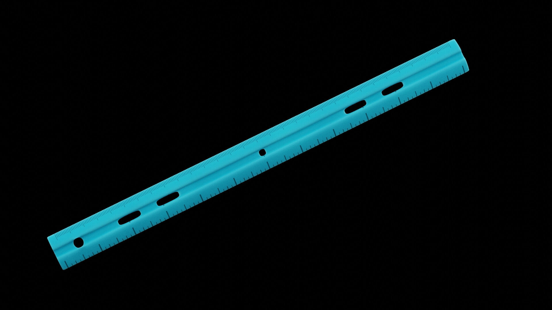 Blue Plastic Ruler - 3D Model by thedazking