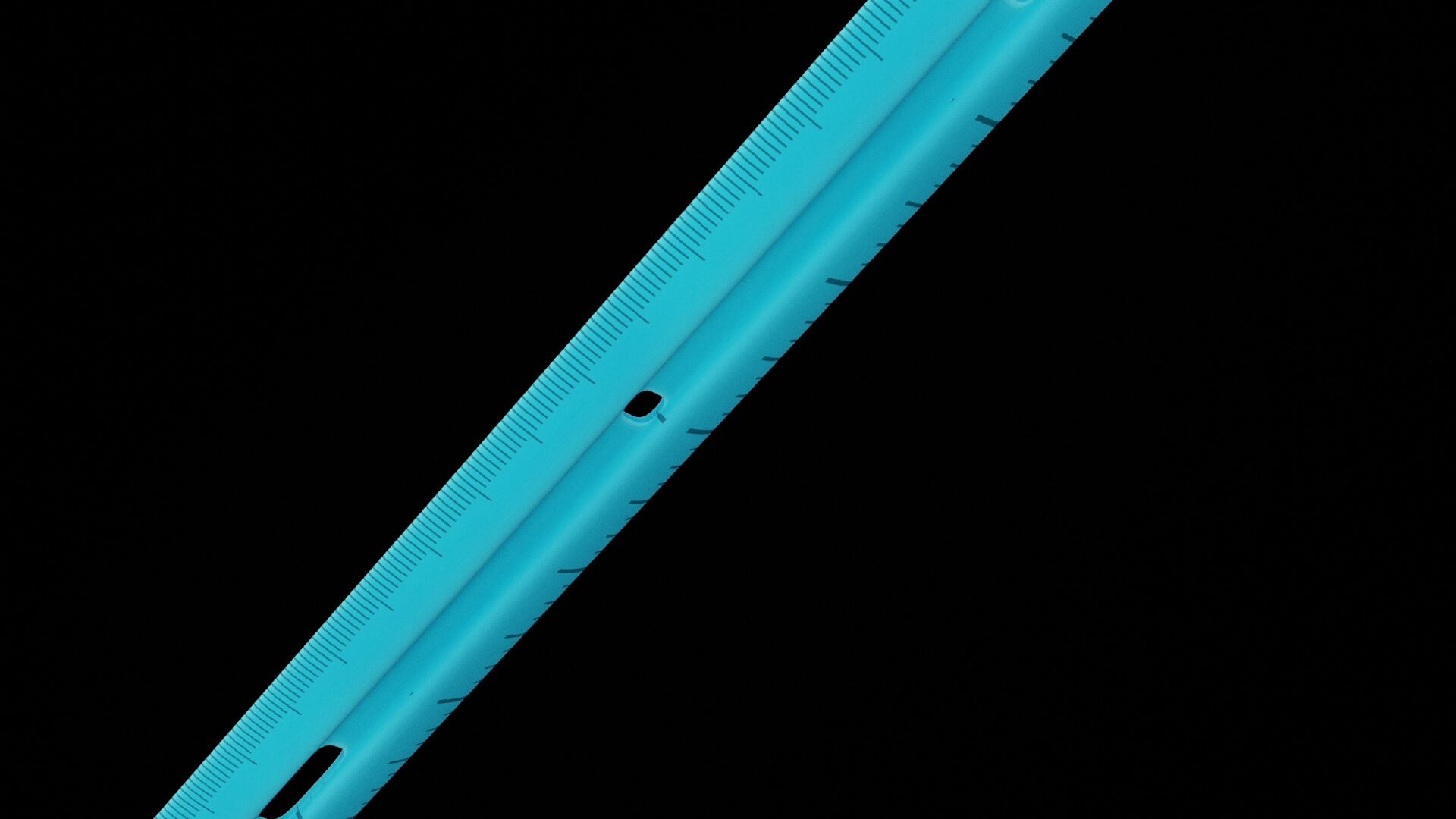 Blue Plastic Ruler - 3D Model by thedazking