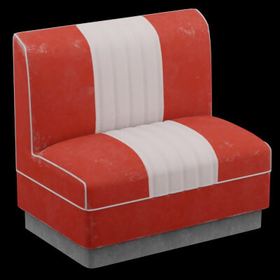 Red Booth Chair - 3D Model by thedazking