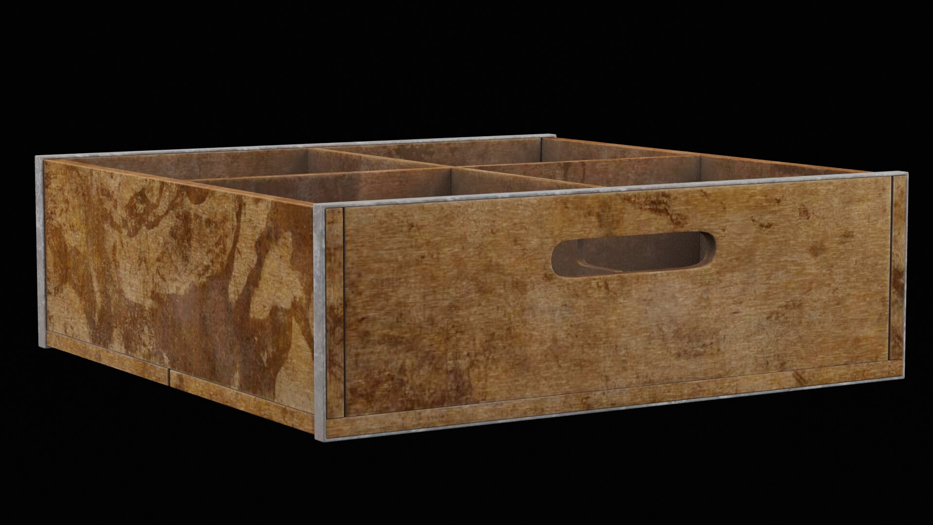 Bottles Wooden Crate - 3D Model by thedazking
