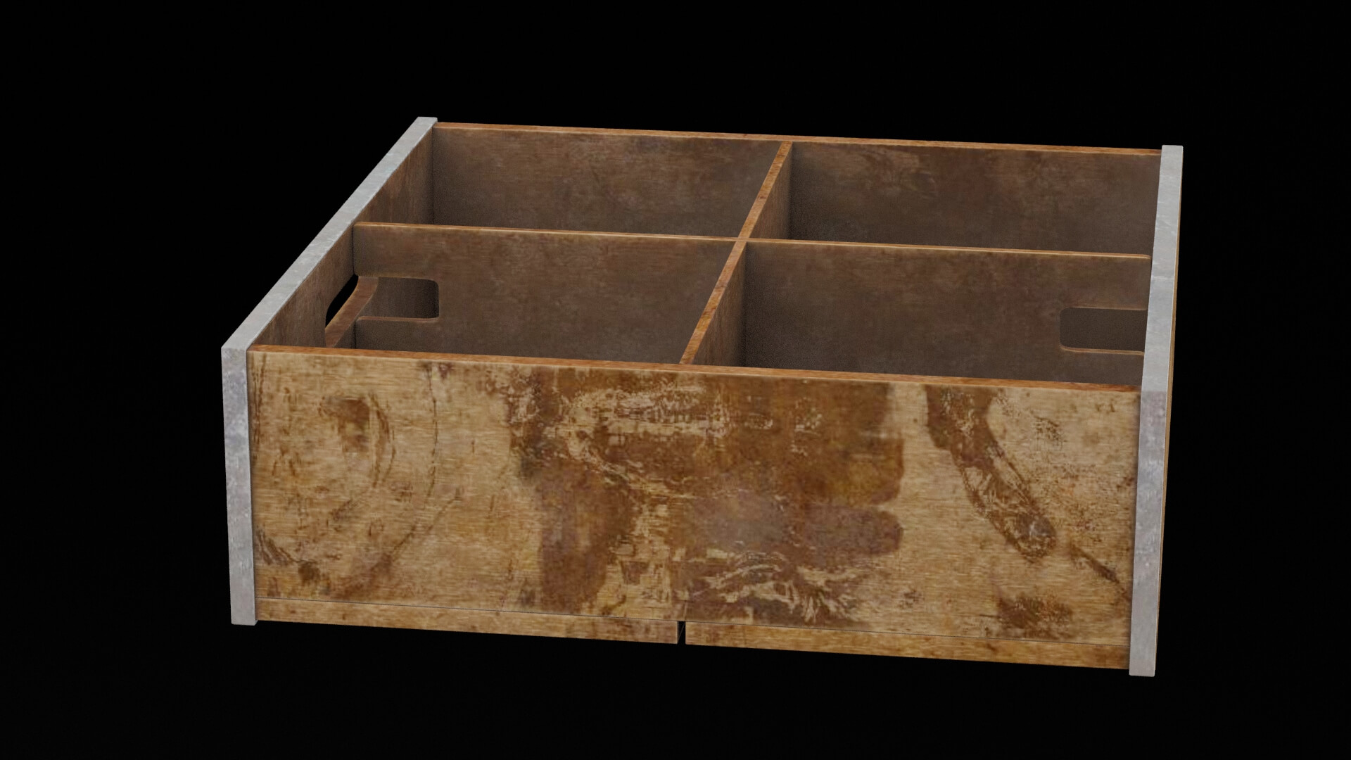 Bottles Wooden Crate - 3D Model by thedazking