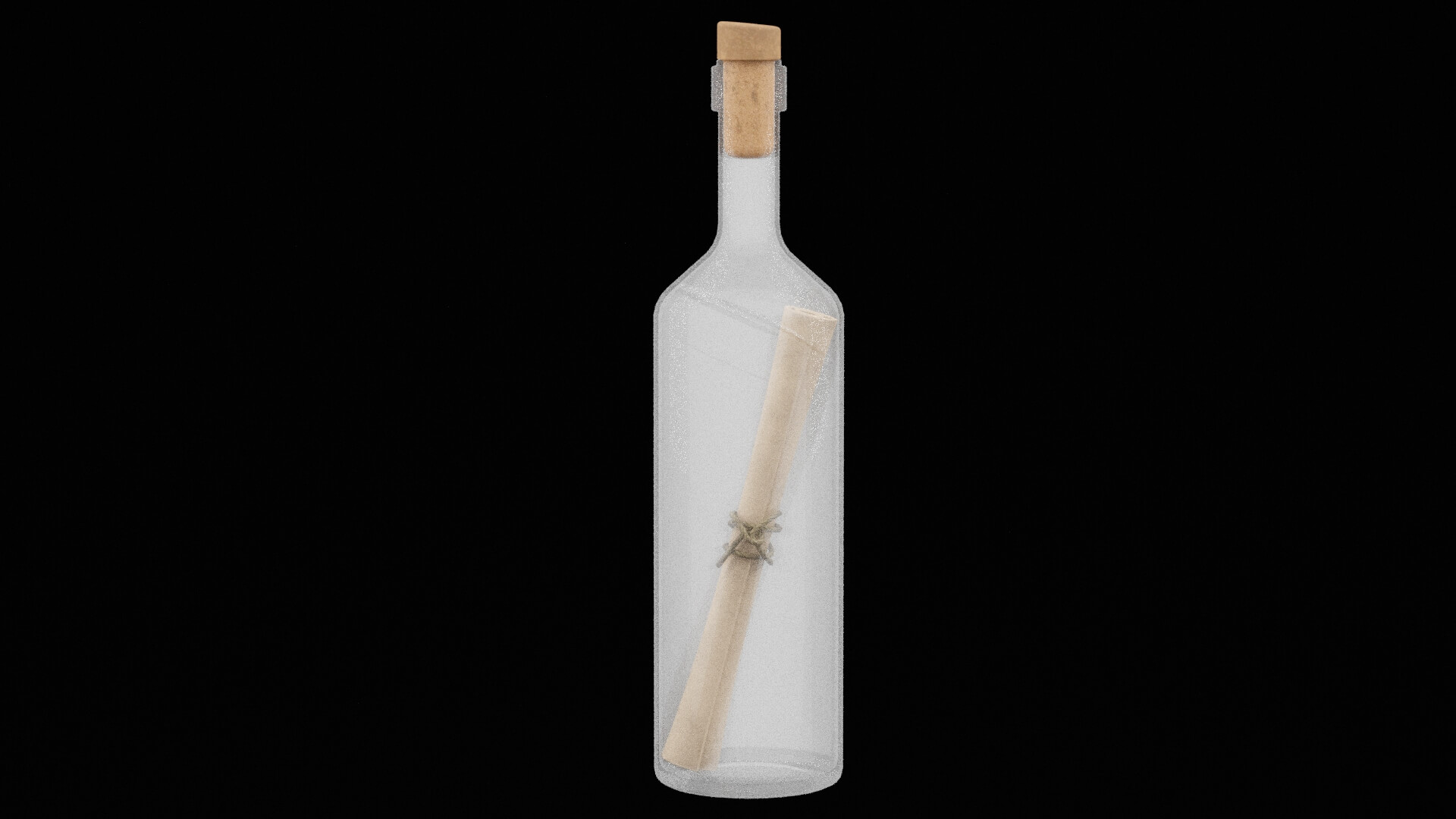 Scroll in Bottle - 3D Model by thedazking