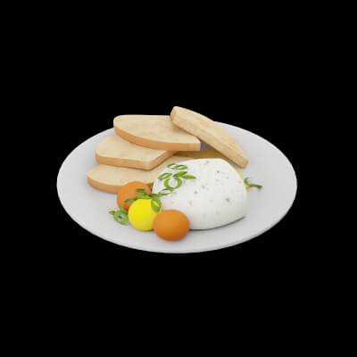 Bread Toast Plate - 3D Model by thedazking