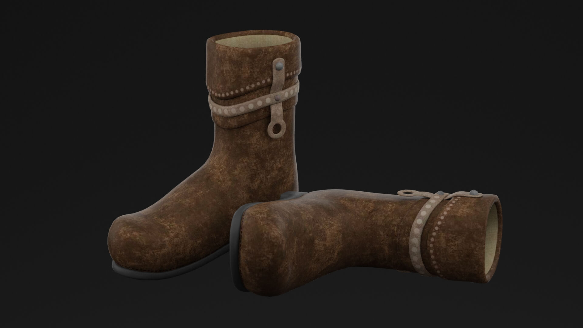 Realistic Brown Boots - 3D Model by thedazking