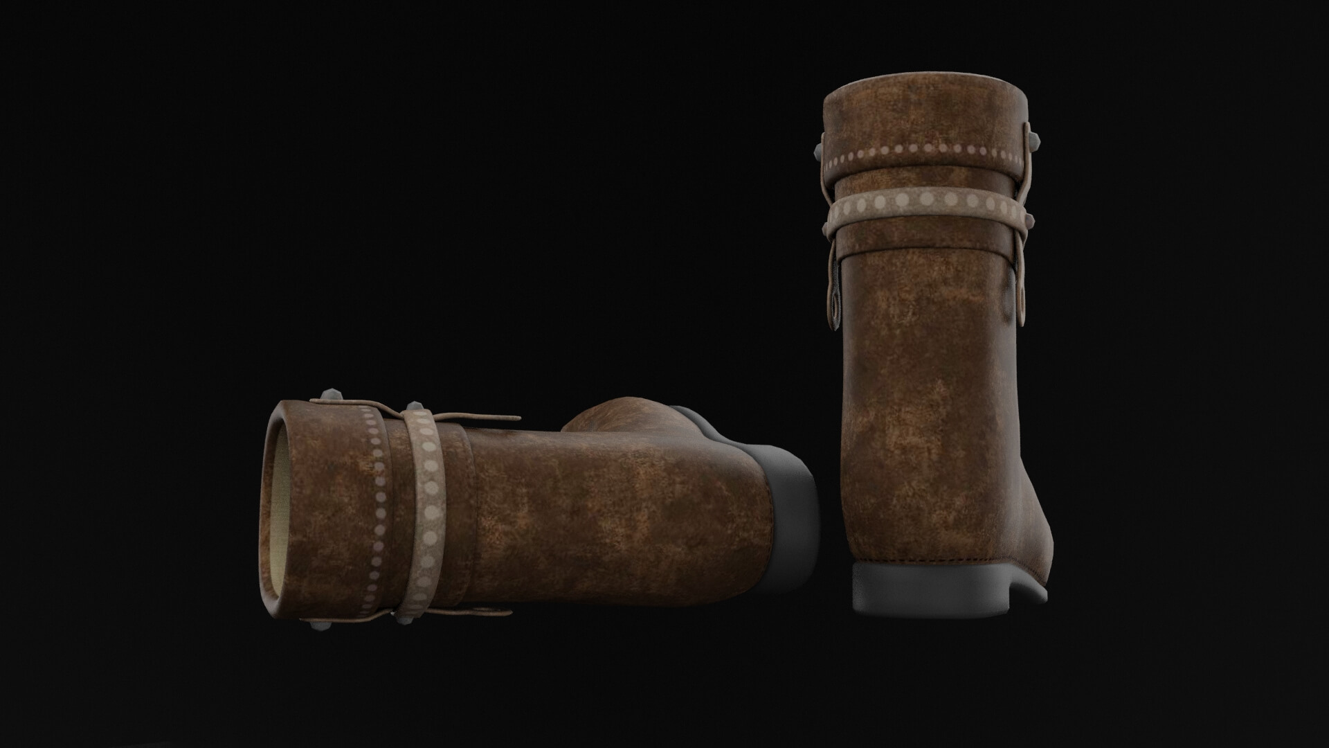 Realistic Brown Boots - 3D Model by thedazking