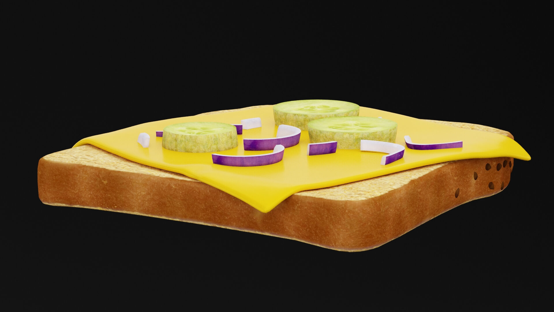 Cheese Toast Sandwich - 3D Model by thedazking
