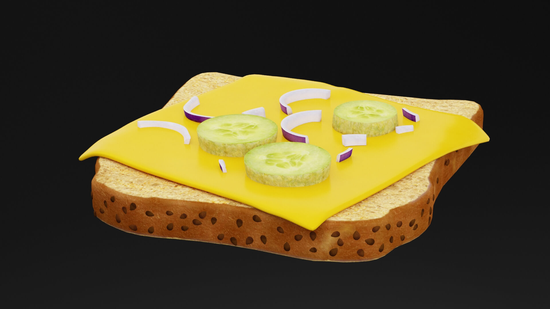 Cheese Toast Sandwich - 3D Model by thedazking