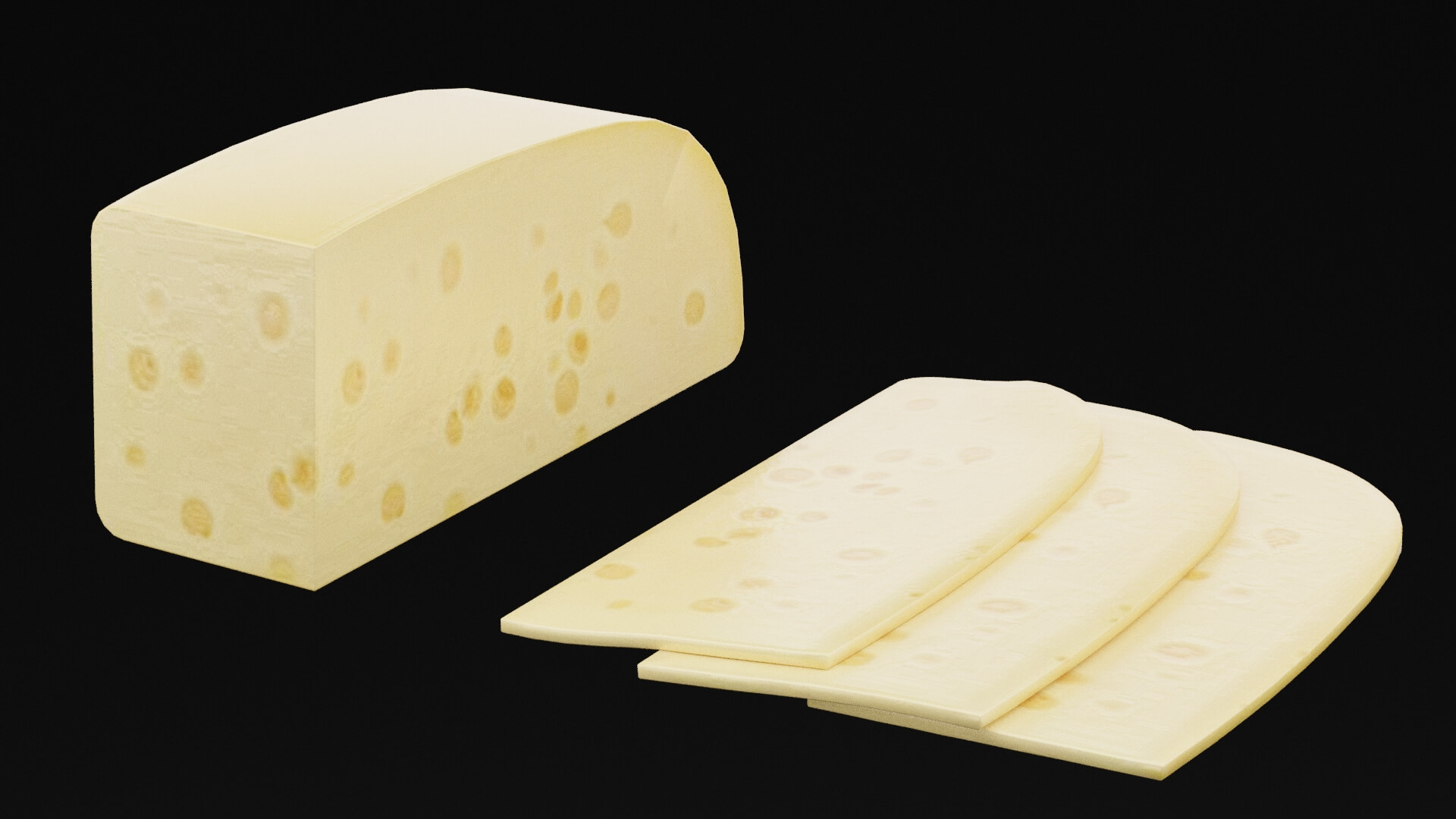 Realistic Cheese - 3D Model by thedazking