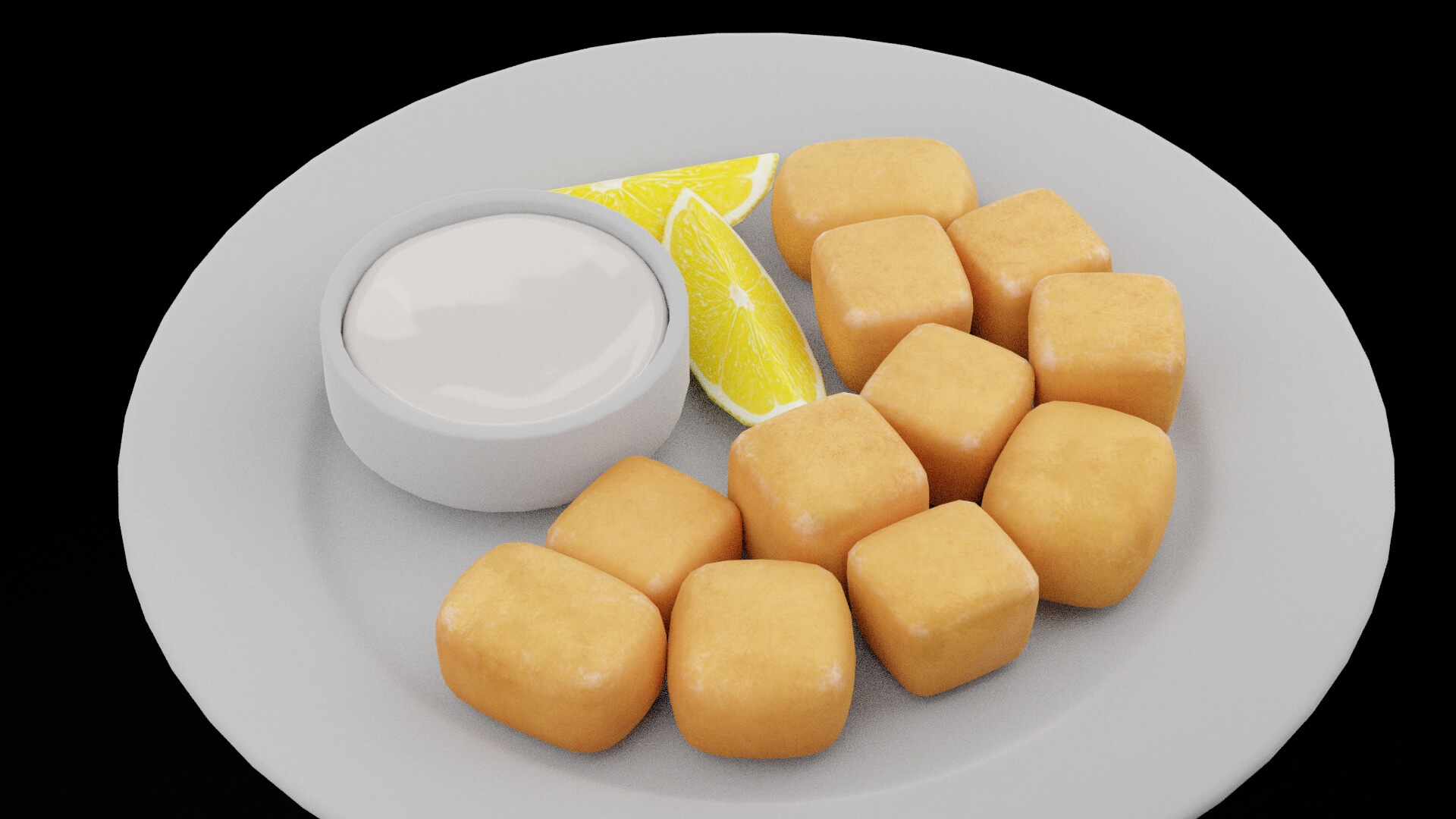 Chicken Nugget Plate - 3D Model by thedazking