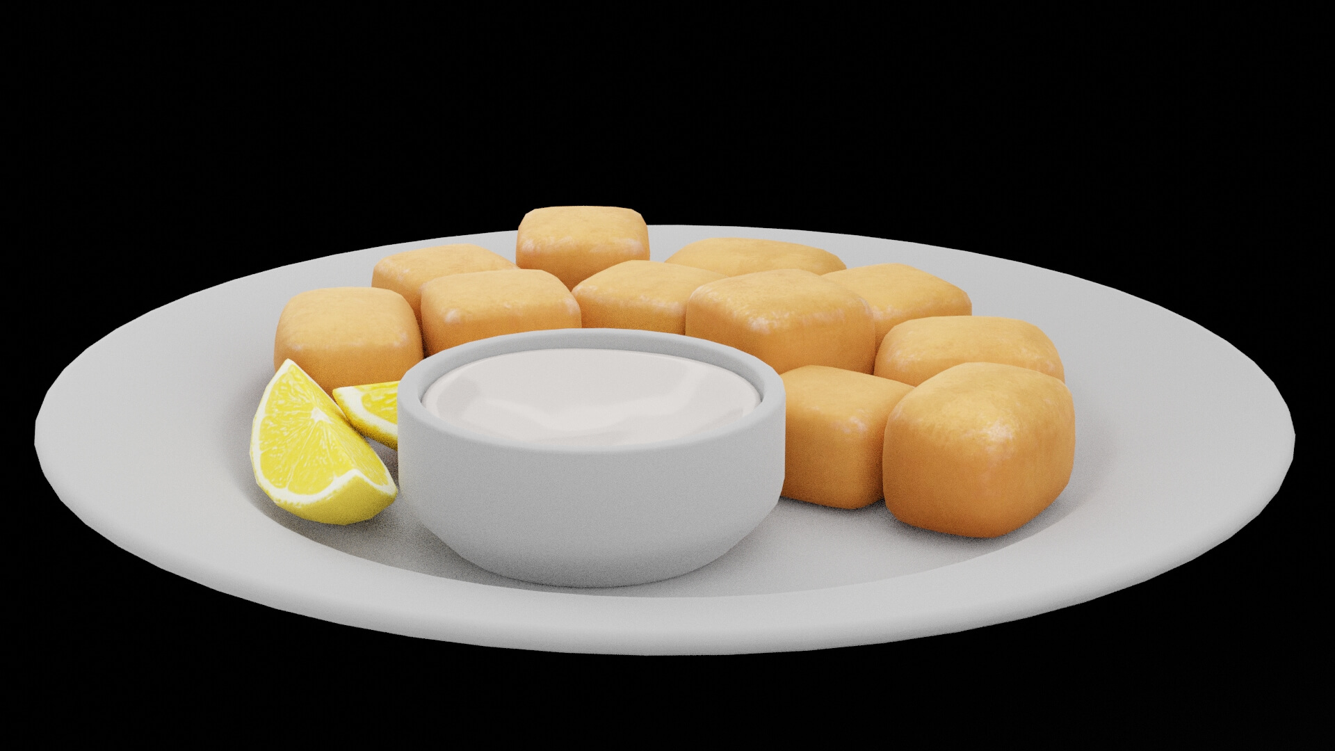 Chicken Nugget Plate - 3D Model by thedazking