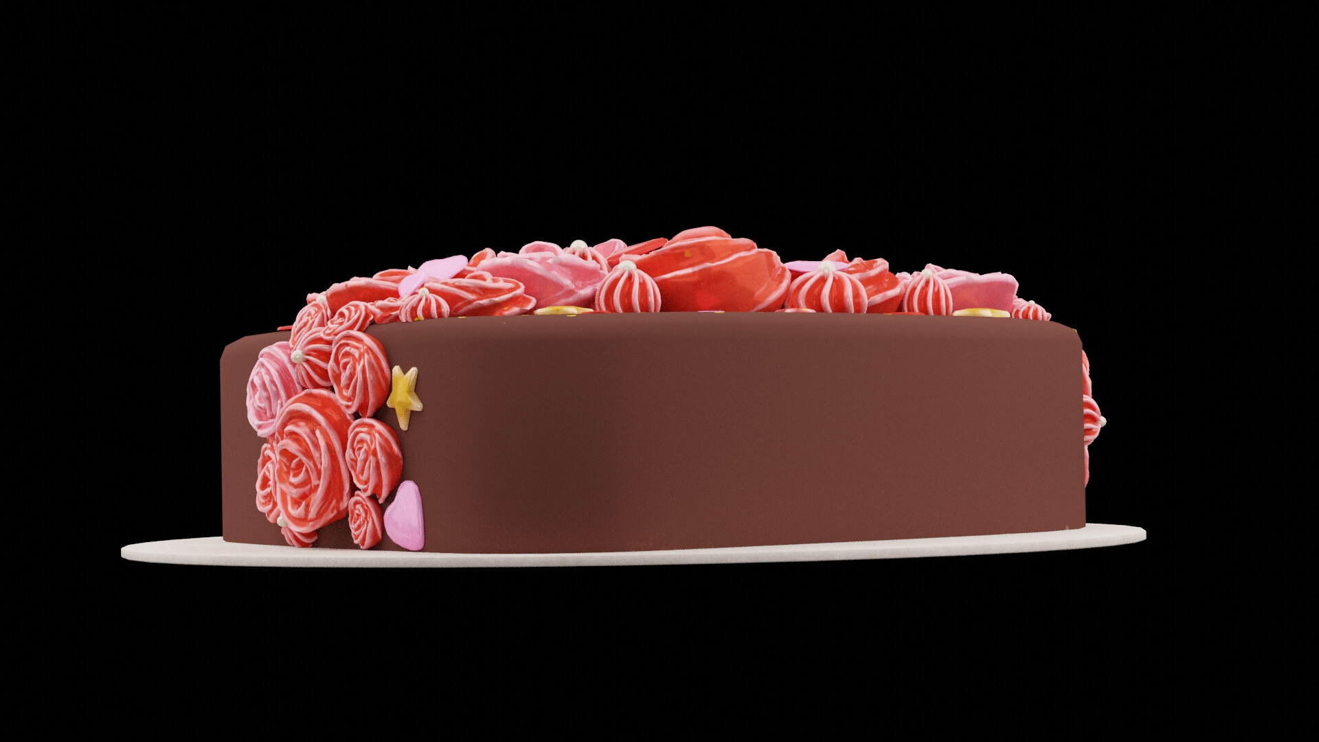 Heart Shaped Chocolate Cake - 3D Model by thedazking