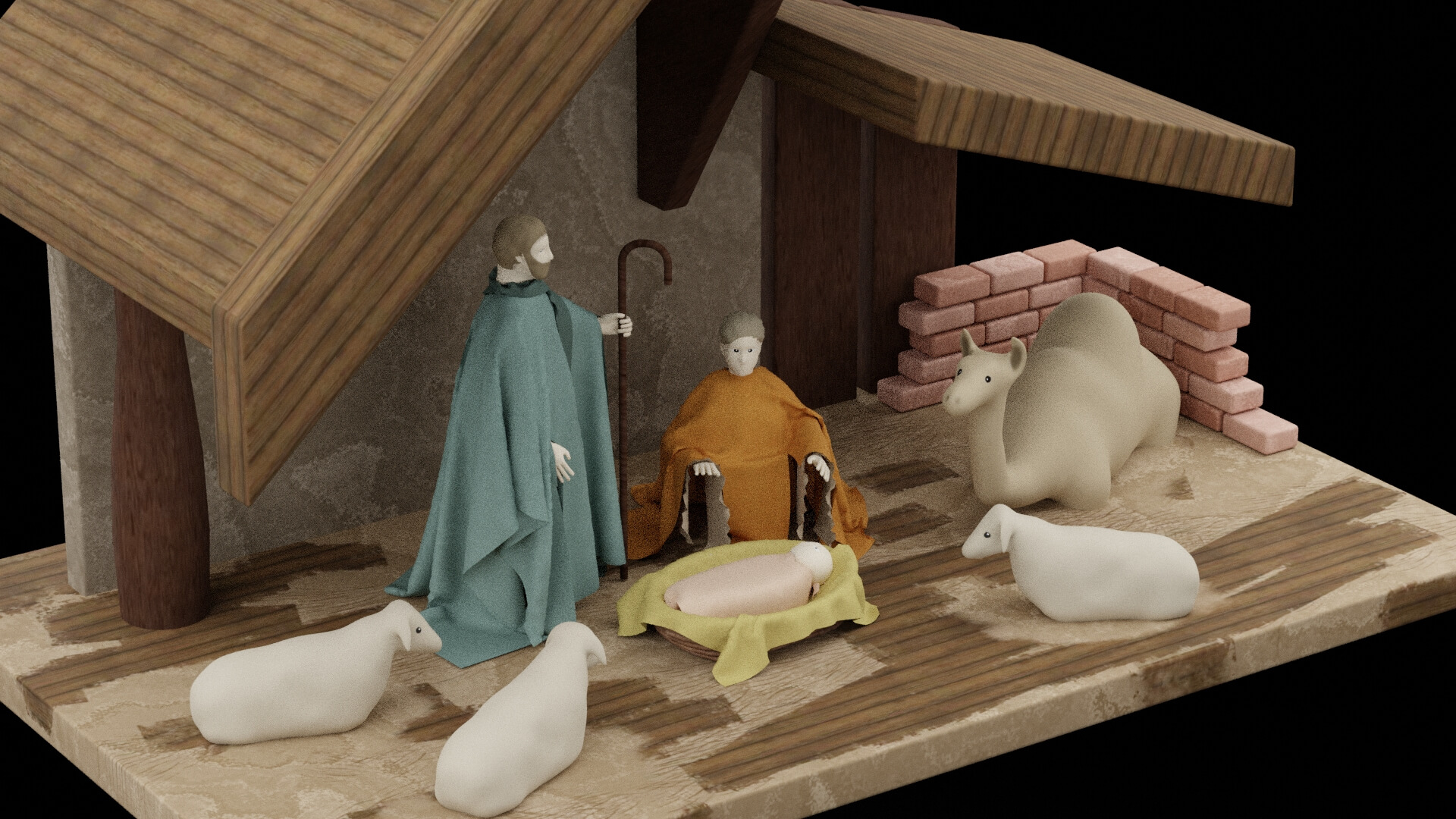 Christmas Nativity Scene - 3D Model by thedazking