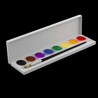 Dirty Watercolor Paint Set - 3D Model by thedazking