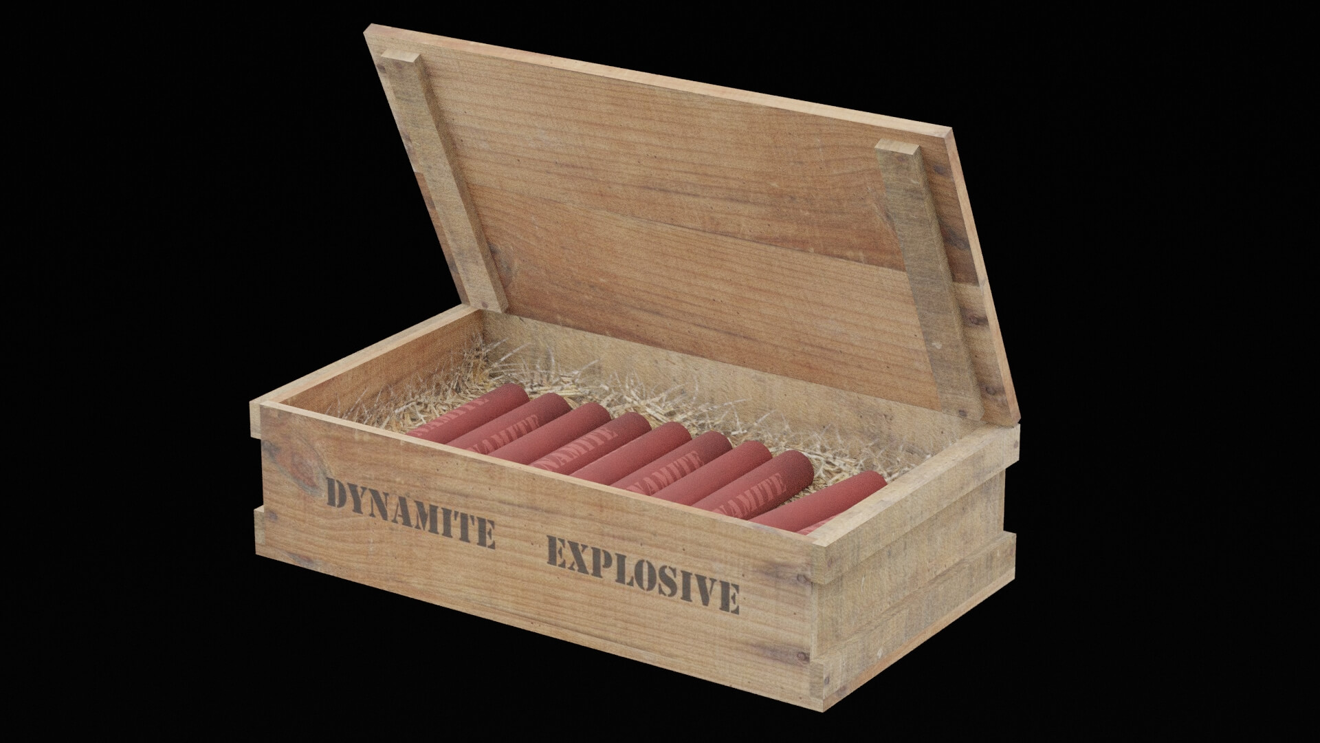 Dynamite Explosive Box Open - 3D Model by thedazking