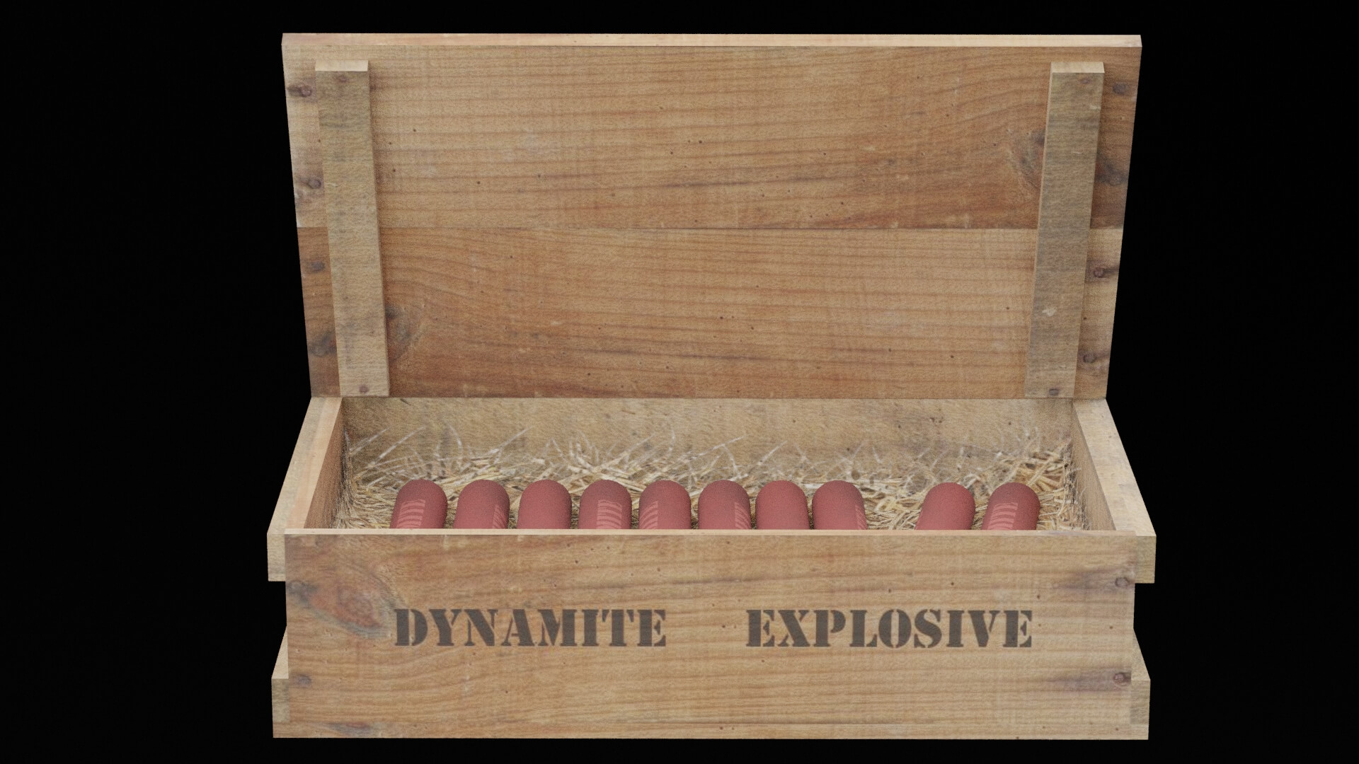 Dynamite Explosive Box Open - 3D Model by thedazking