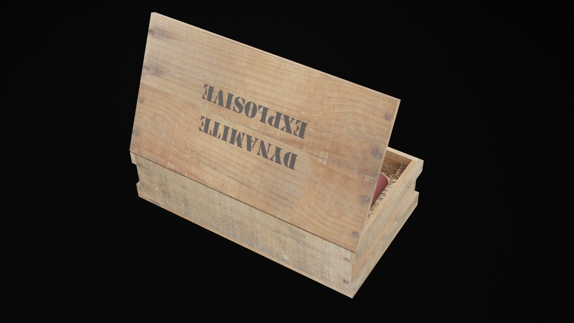 Dynamite Explosive Box Open - 3D Model by thedazking