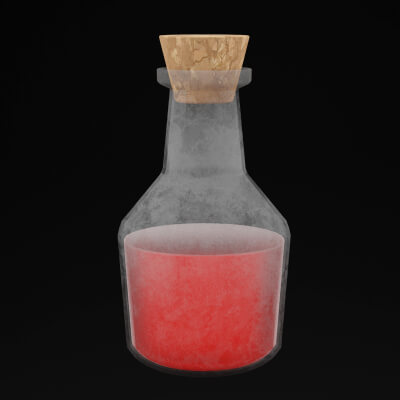 Elixir Potion Bottle Red - 3D Model by thedazking
