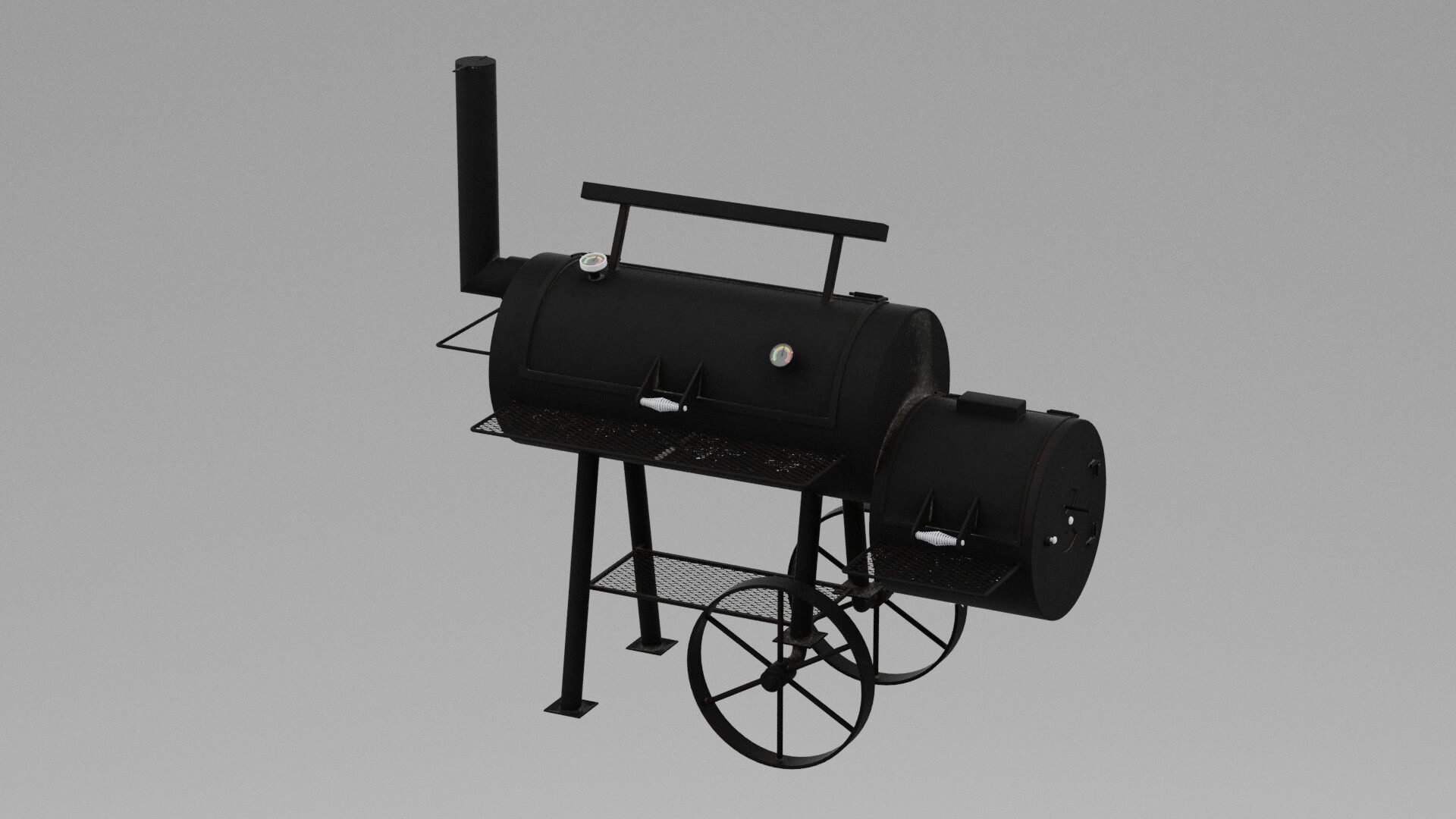 Closed Offset Smoker - 3D Model by thedazking
