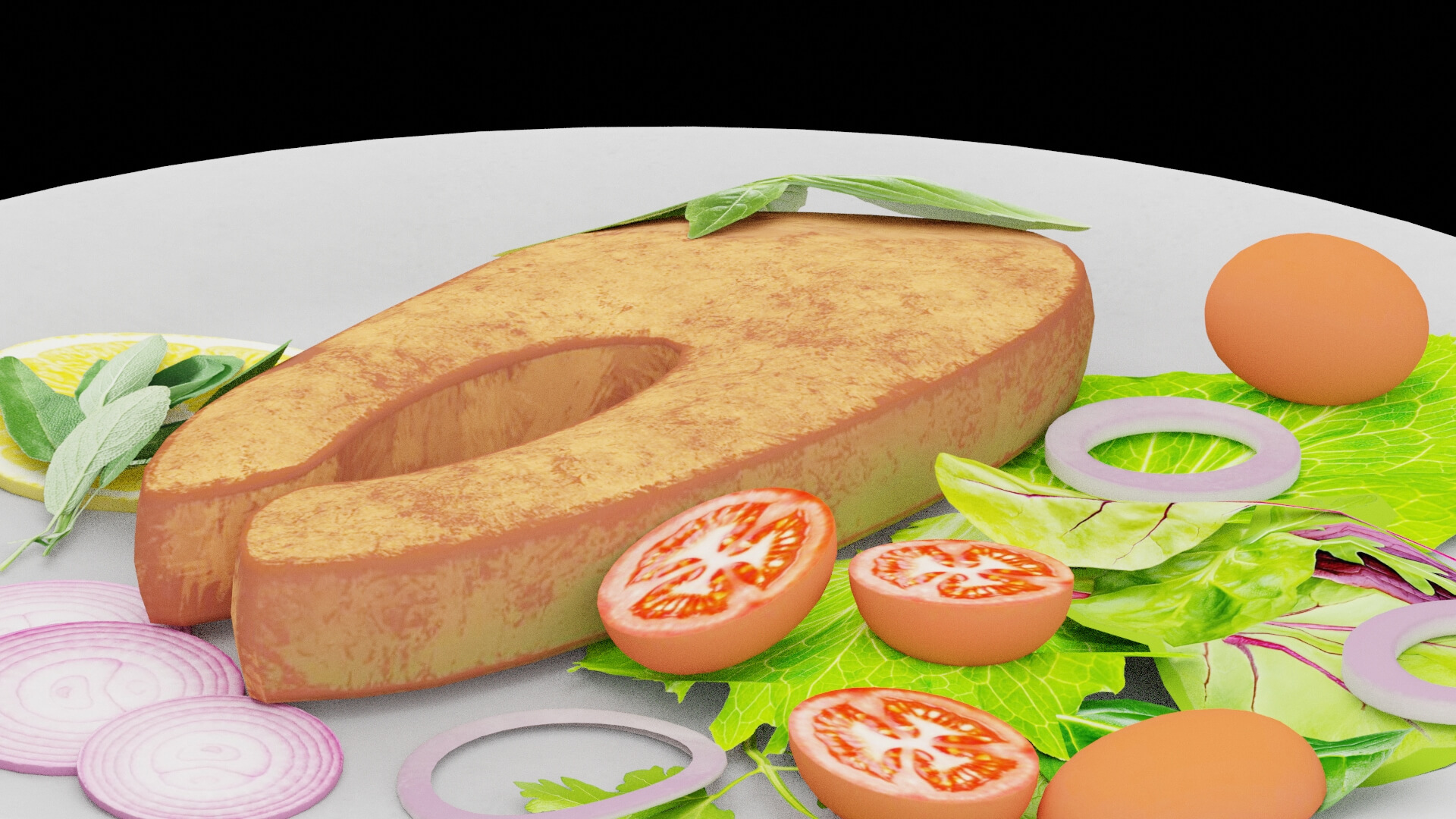 Fish With Vegetables - 3D Model by thedazking