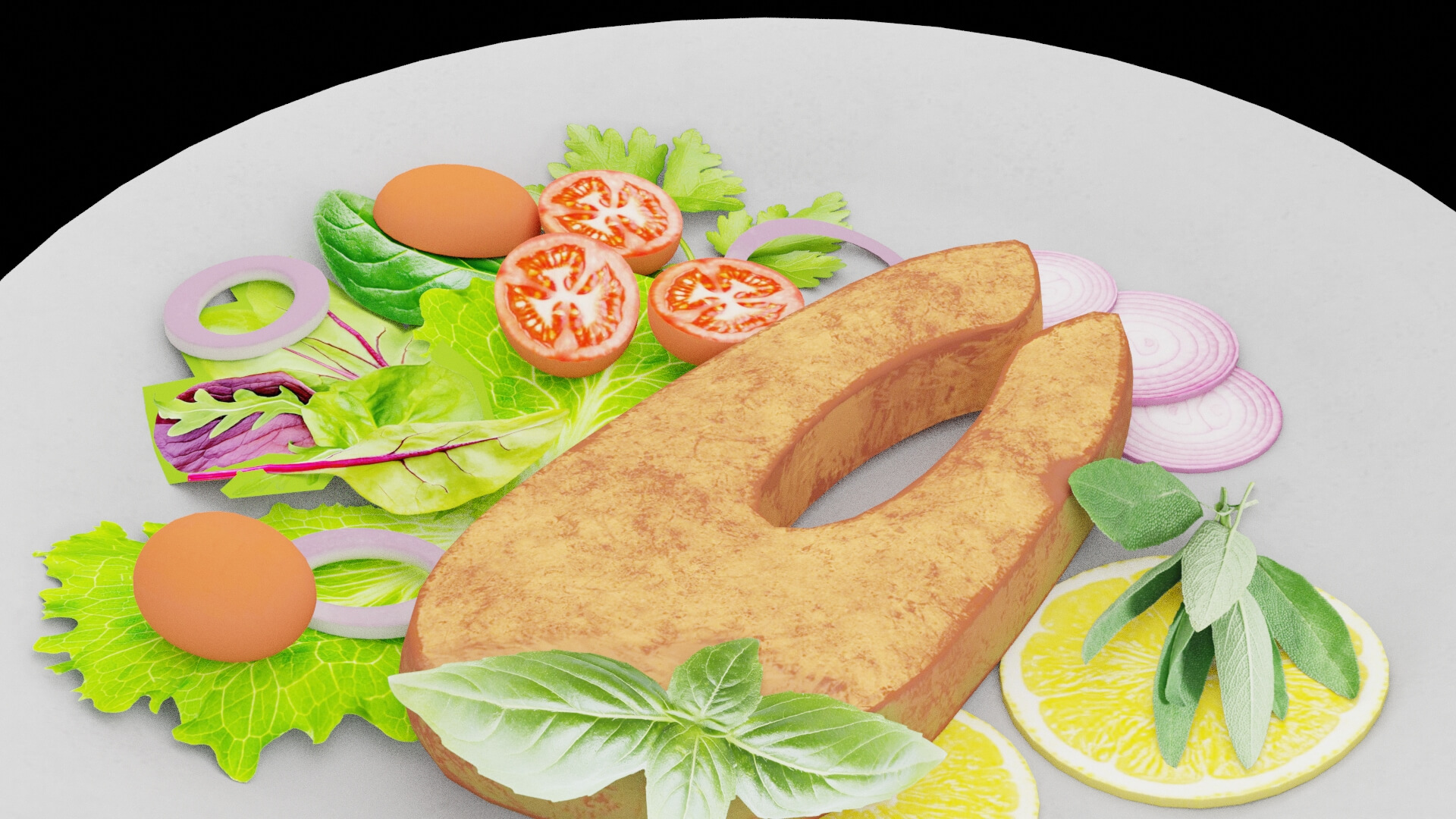 Fish With Vegetables - 3D Model by thedazking