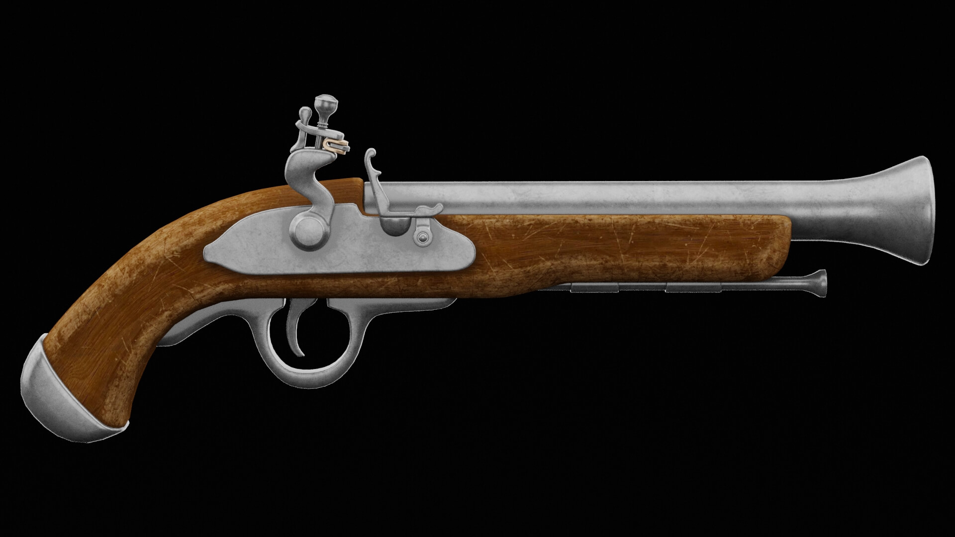 Flintlock Pistol - 3D Model by thedazking