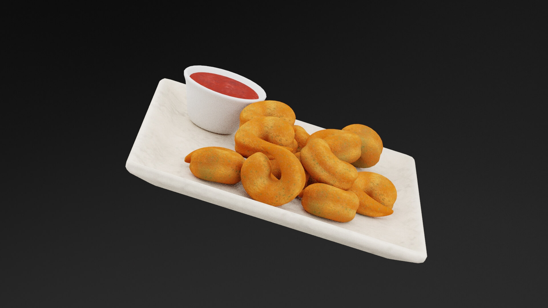 Fried Shrimp Platter - 3D Model by thedazking