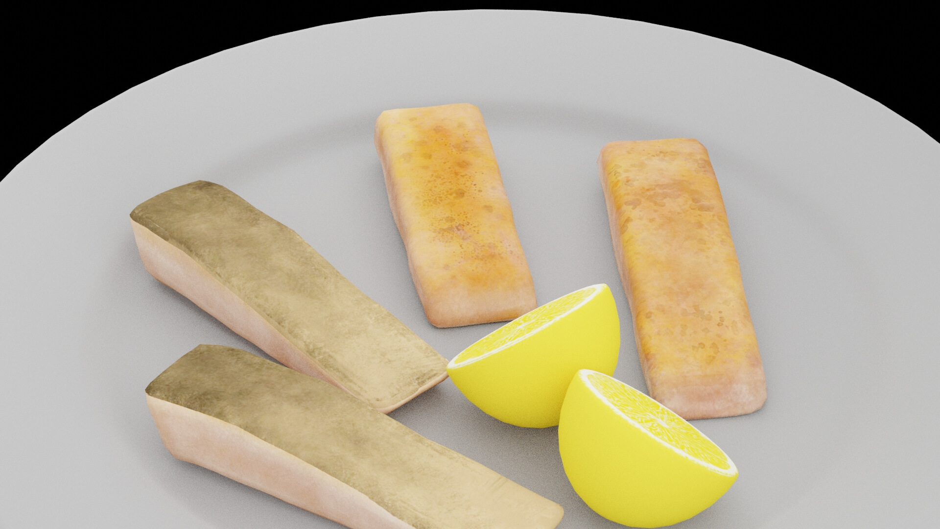 Fried Tuna plate - 3D Model by thedazking