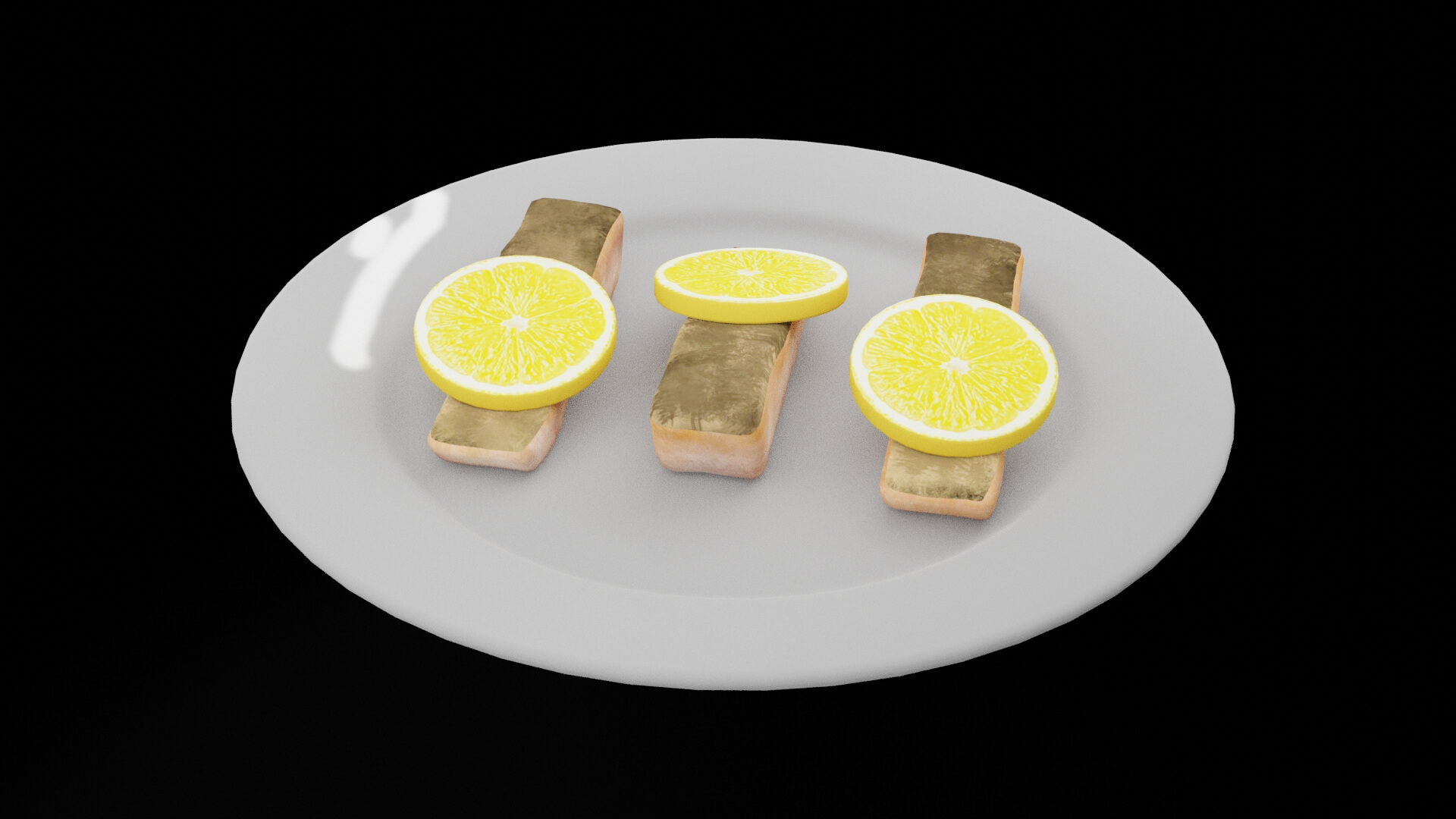 Fried Tuna Plate - 3D Model by thedazking