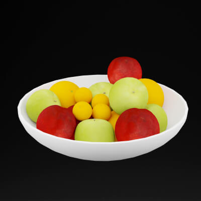 Mixed Fruit Bowl - 3D Model by thedazking