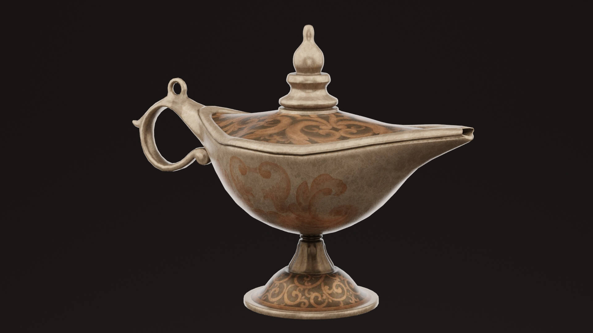 Genie Magic Lamp - 3D Model by thedazking
