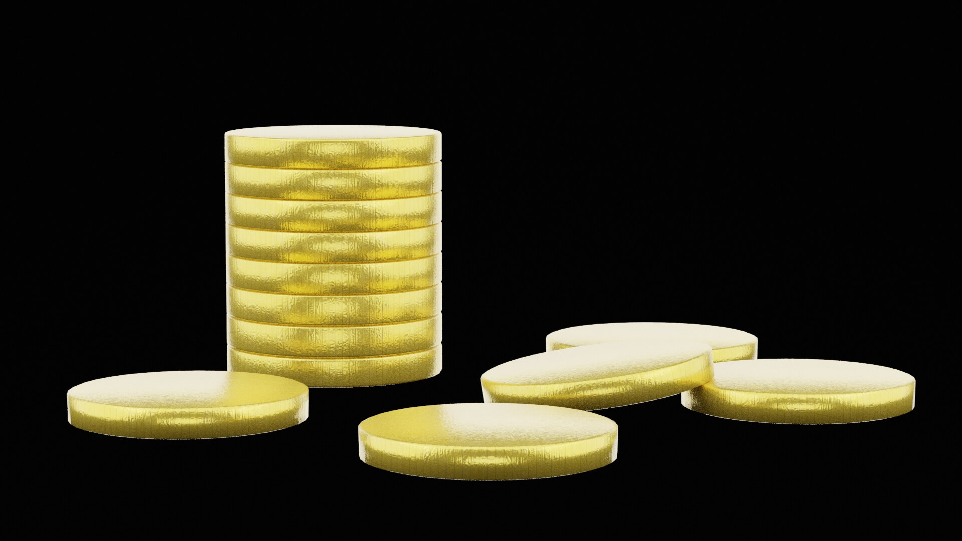 Golden Coins - 3D Model by thedazking