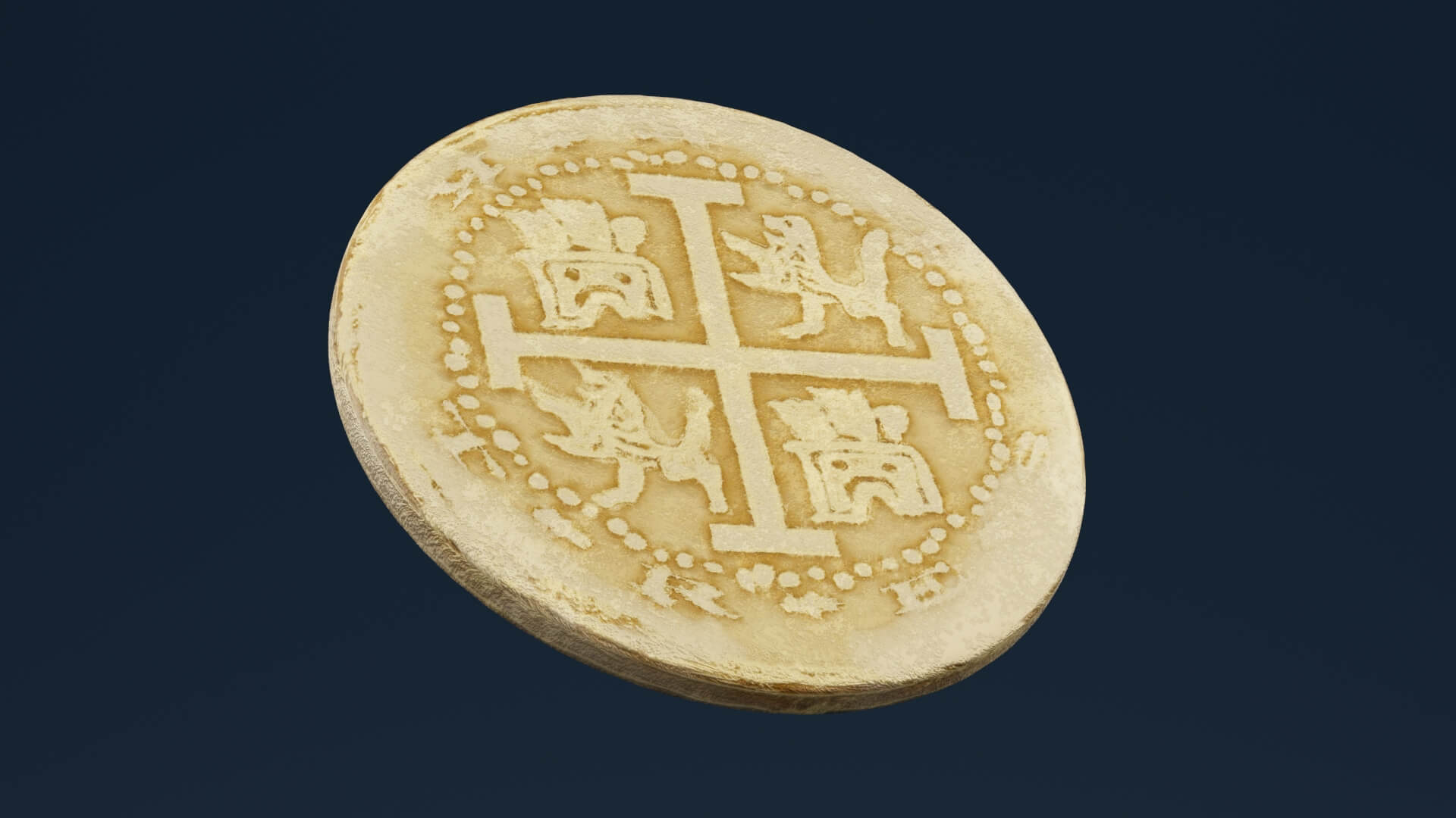 Realistic Golden Coin - 3D Model by thedazking