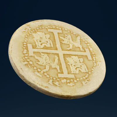 Realistic Golden Coin - 3D Model by thedazking