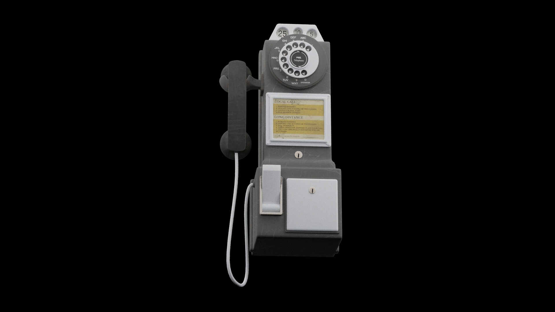 Gray Payphone - 3D Model by thedazking