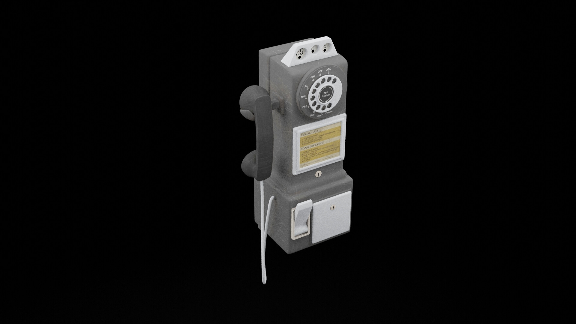 Gray Payphone - 3D Model by thedazking