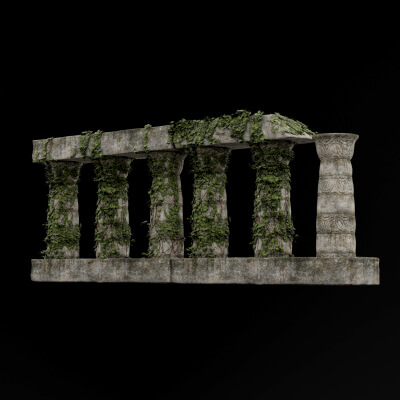 Greek Column Ivy - 3D Model by thedazking
