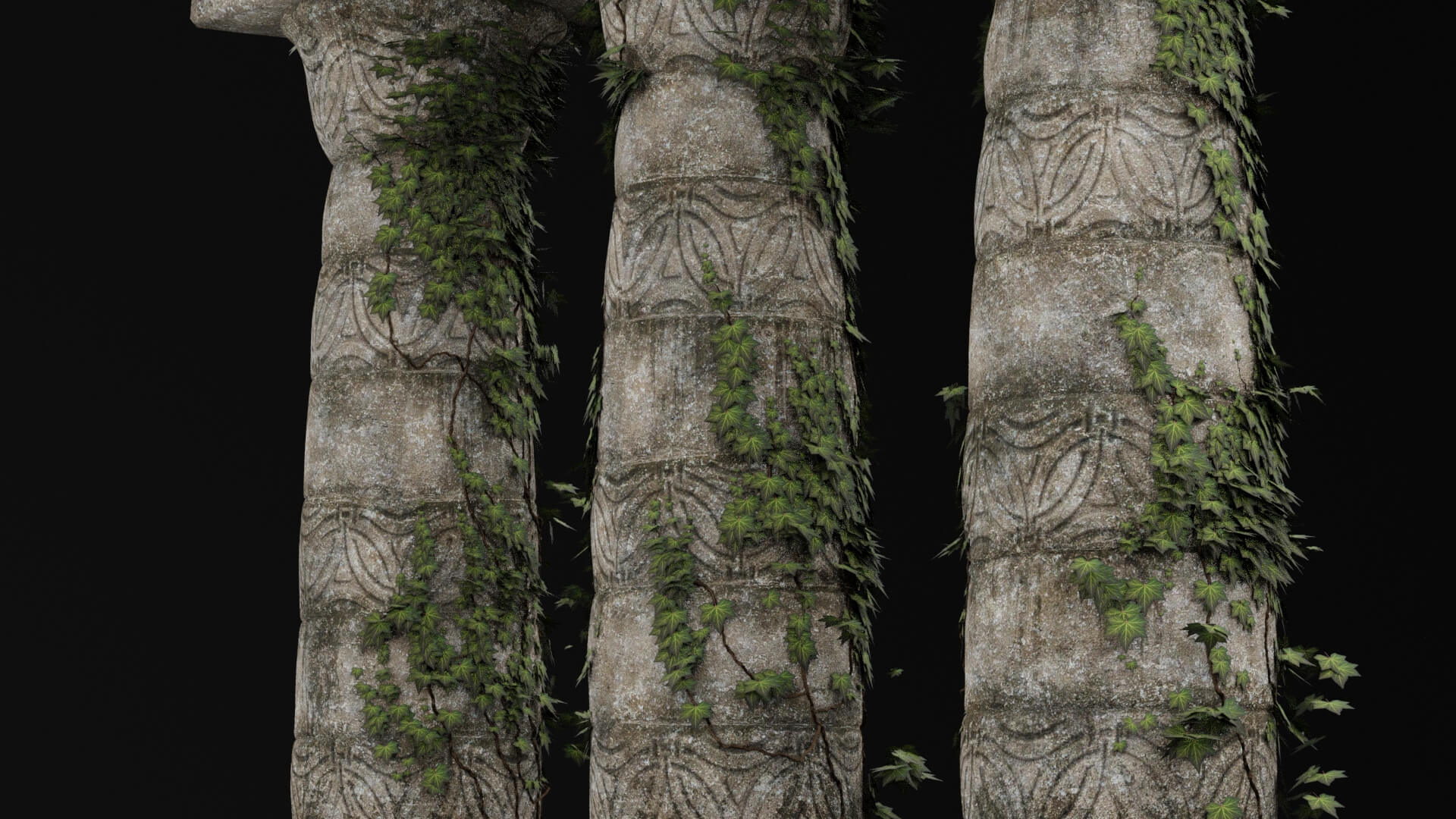 Greek Column Ivy - 3D Model by thedazking