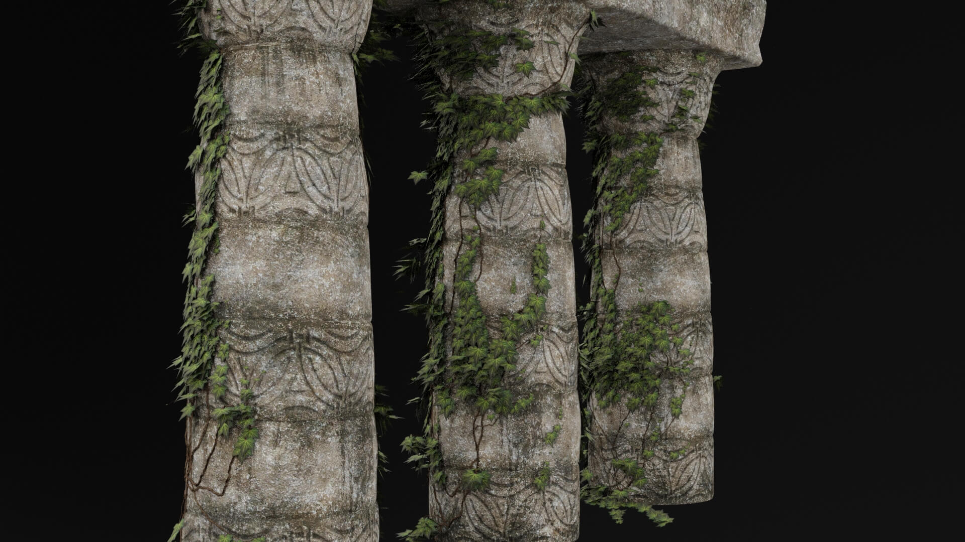Greek Column Ivy - 3D Model by thedazking
