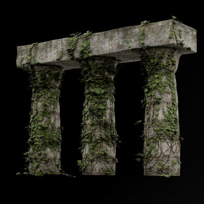 Greek Column Ivy - 3D Model by thedazking