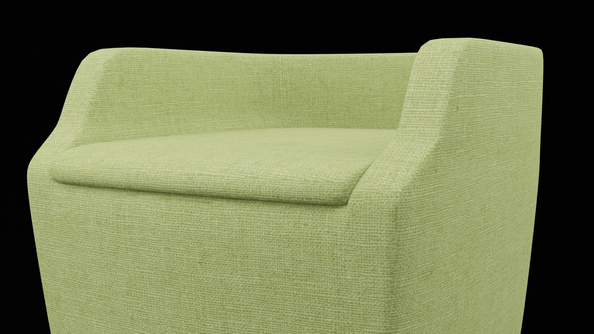 Green Chair Furniture No Back - 3D Model by thedazking