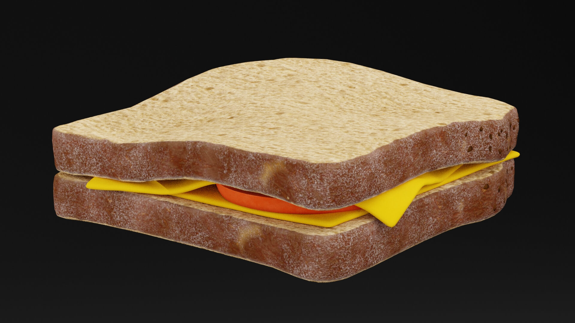 Grilled Cheese Toast Sandwich - 3D Model by thedazking