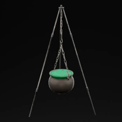 Hanged Cauldron - 3D Model by thedazking