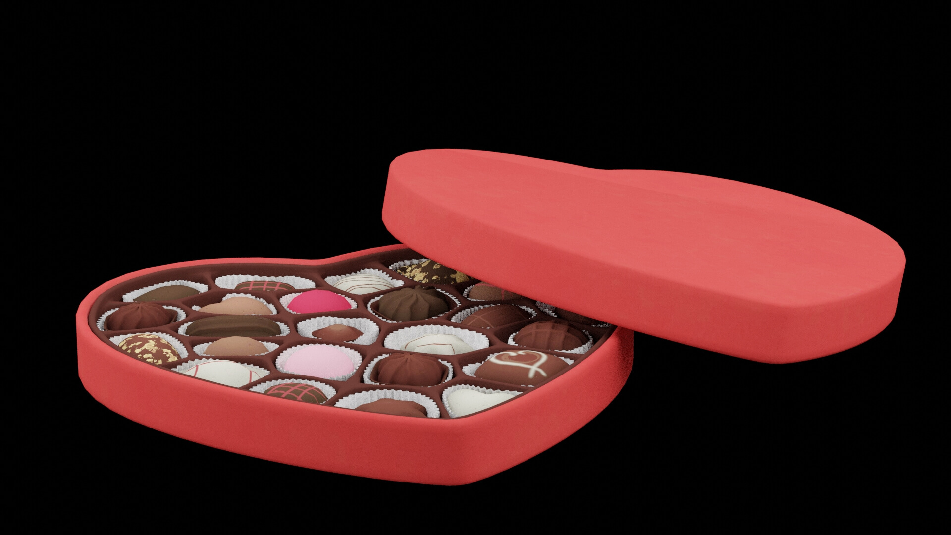 Heart Shaped Chocolate Box - 3D Model by thedazking