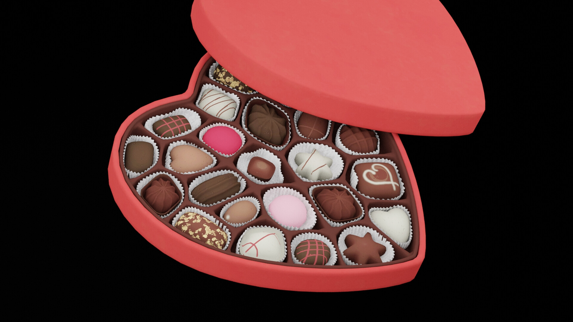 Heart Shaped Chocolate Box - 3D Model by thedazking