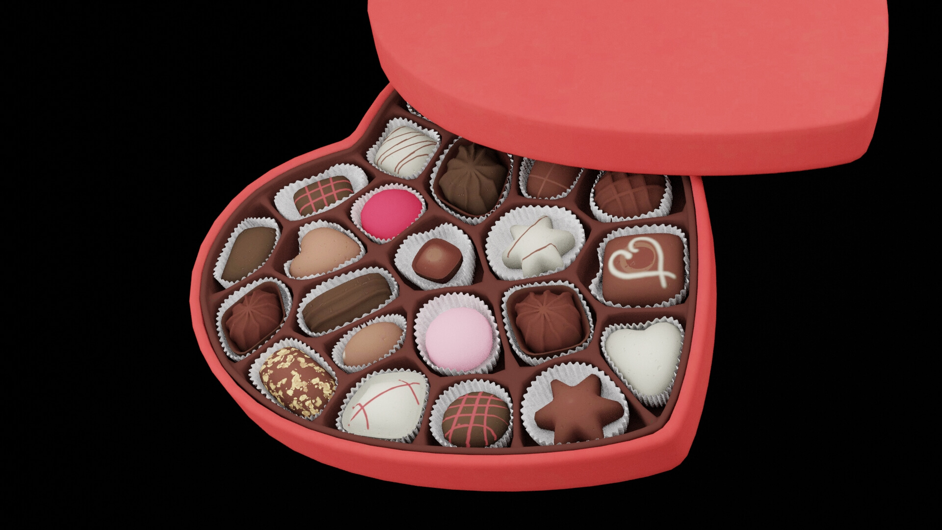Heart Shaped Chocolate Box - 3D Model by thedazking